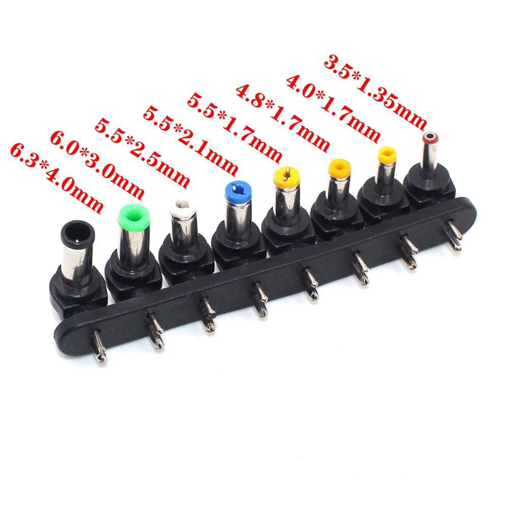 8PCS/Set Universal Laptop dc tip Adapter 90 Degree 2Pin To 4.01.7mm/3.5 ...