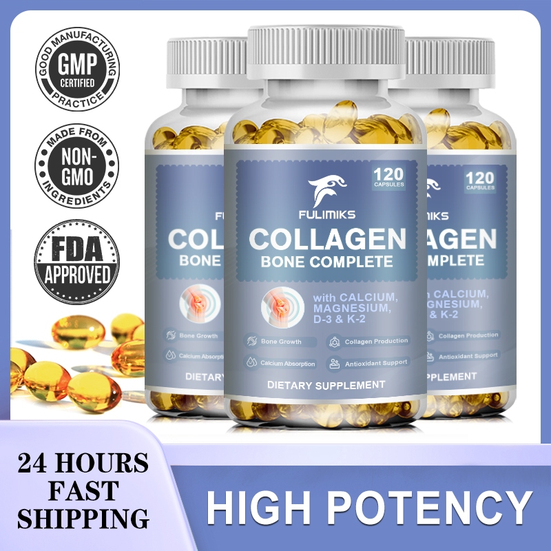 Collagen Bone Complete Capsules With Calcium & Vitamins for Skin, Hair ...