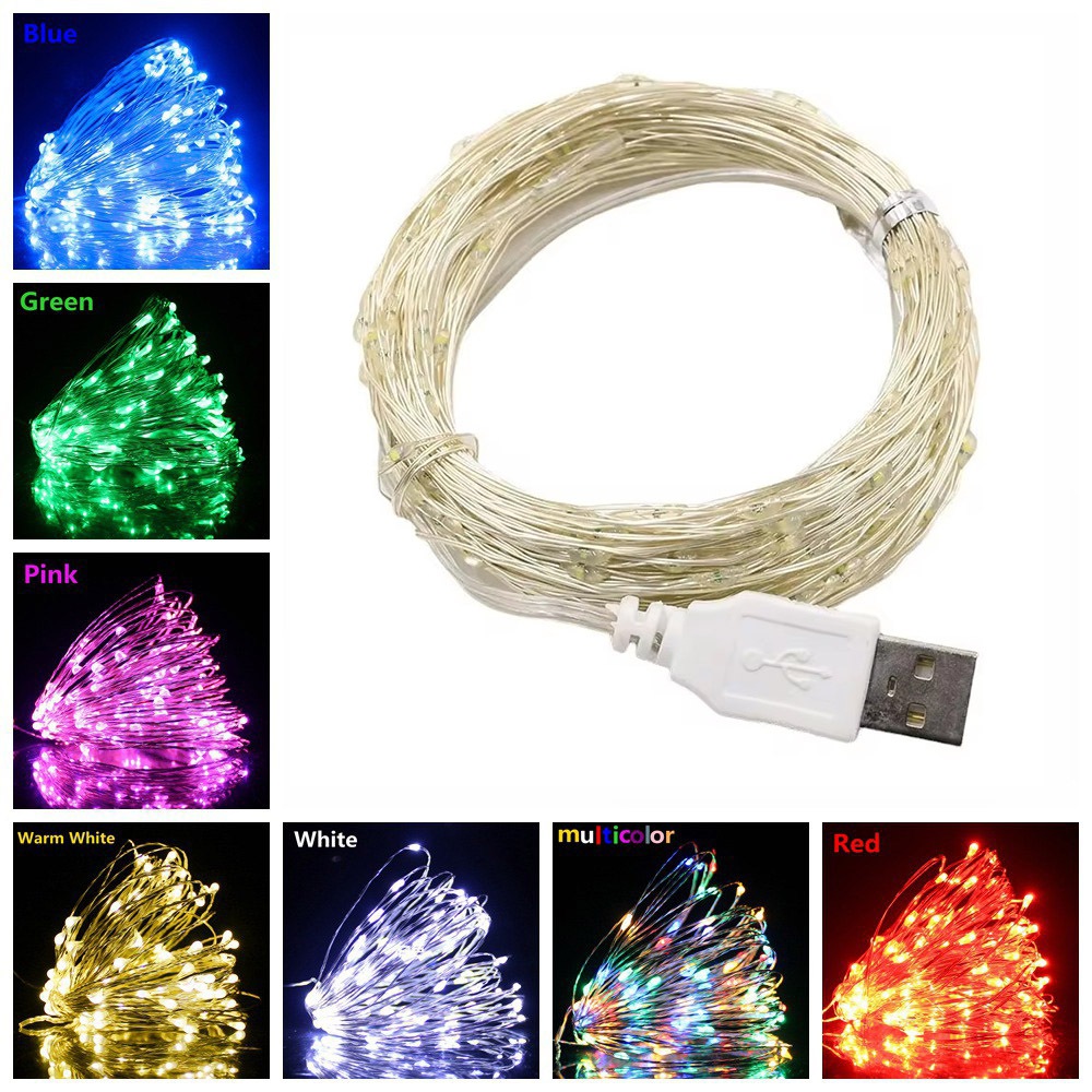 LED Lights 2M 5M 10M USB LED String light Fairy Christmas Warm White ...