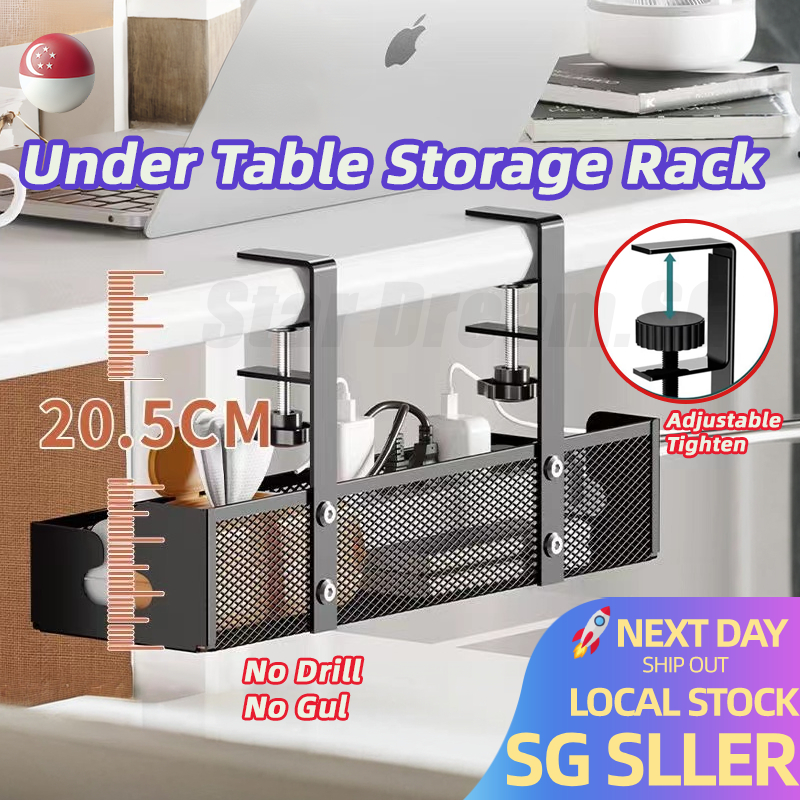 🇸🇬 ⭐ Ready Stock ⭐Home Office Desk Wire Organizers Under Table Storage ...