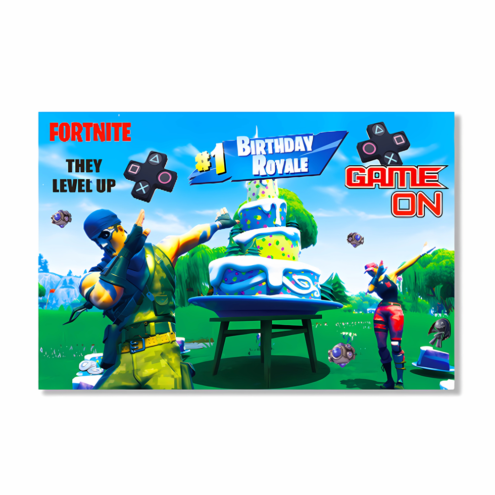 Fortnite Backdrop Battle Royale Birthday Banner Video Game Background ...