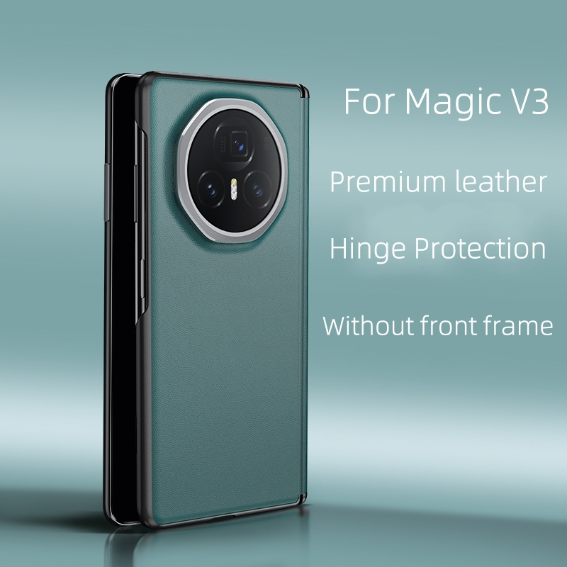 For Huawei Honor Magic V3 Case Premium Leather Hinge Electroplated PC ...