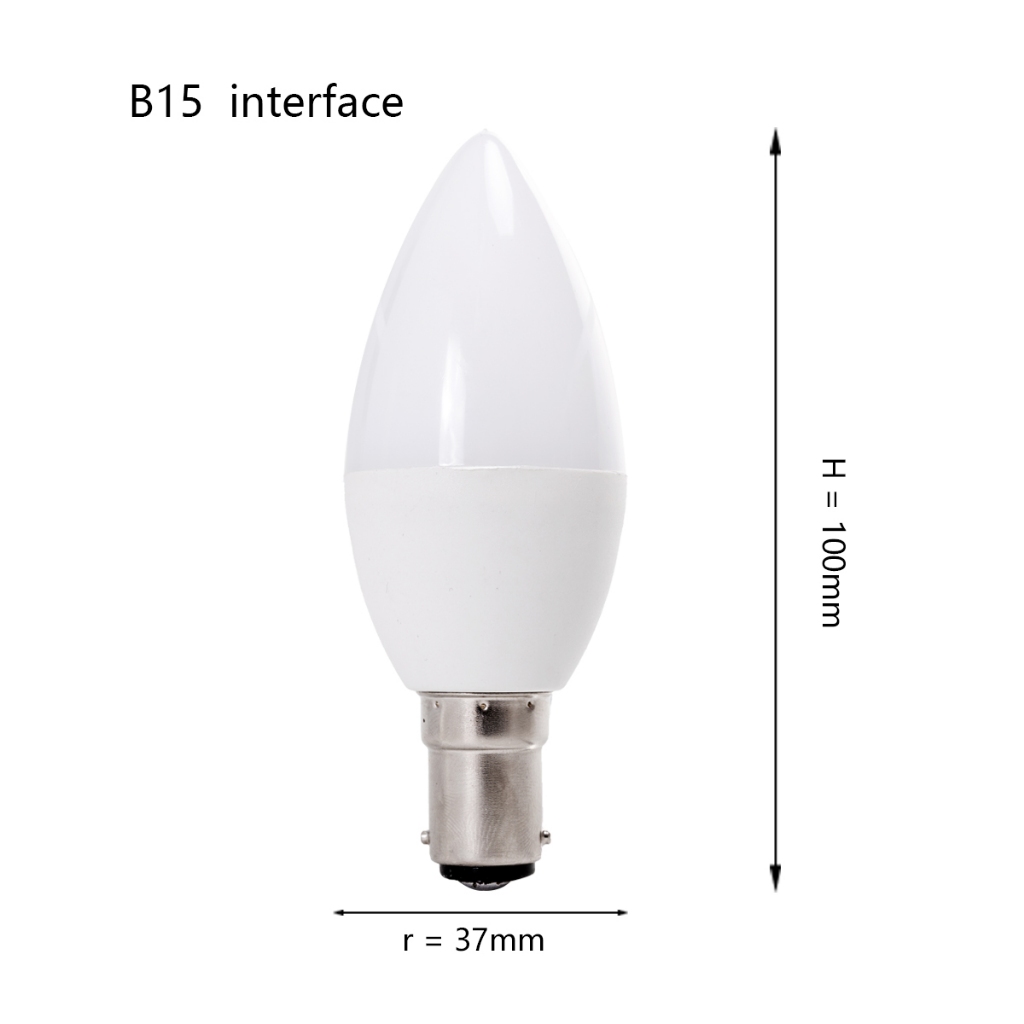 Dimmable LED Candle Bulb E12 E14 B15 220V 5W Dimmable LED Chandelier ...