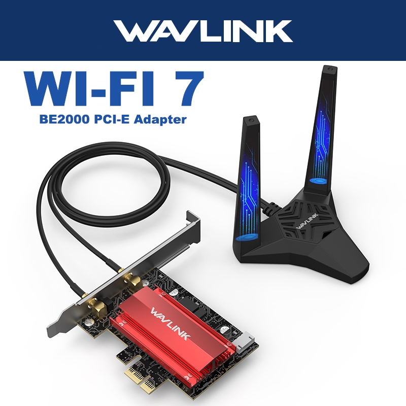 WAVLINK WiFi 7 PCIe Network Card Tri-Band BE200 Wireless Adapter with ...