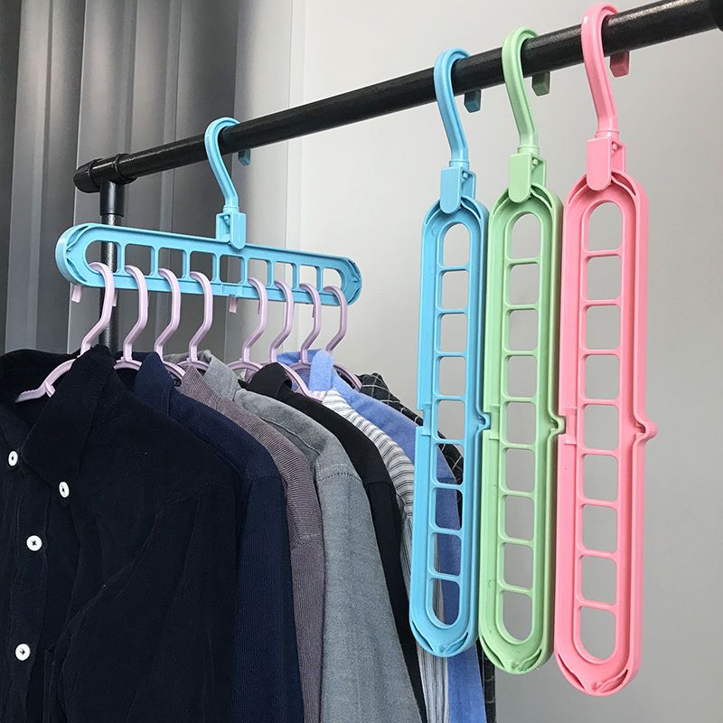Long coat hanger can be folded 9 grid coat hanger storage and finishing ...