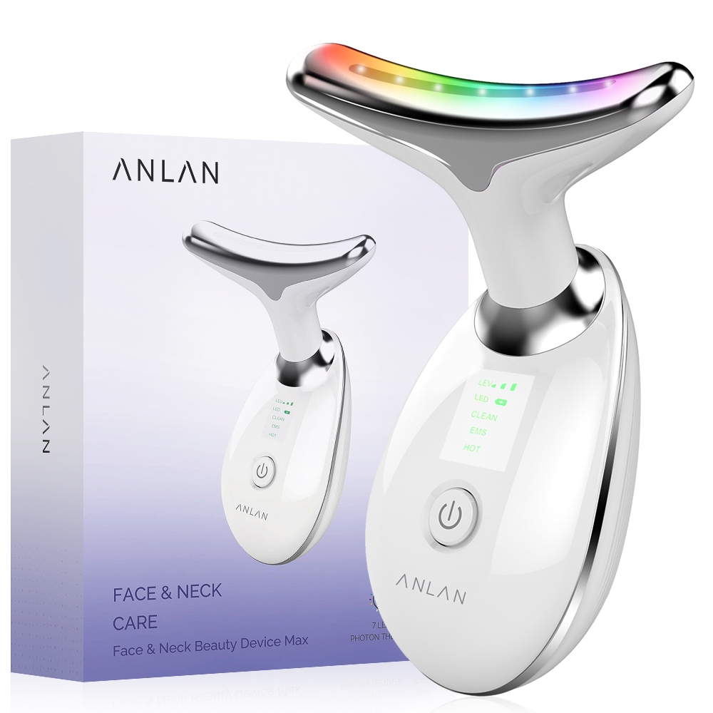 ANLAN Neck Beauty Device Max 7 Color Light Therapy Face Massager ...