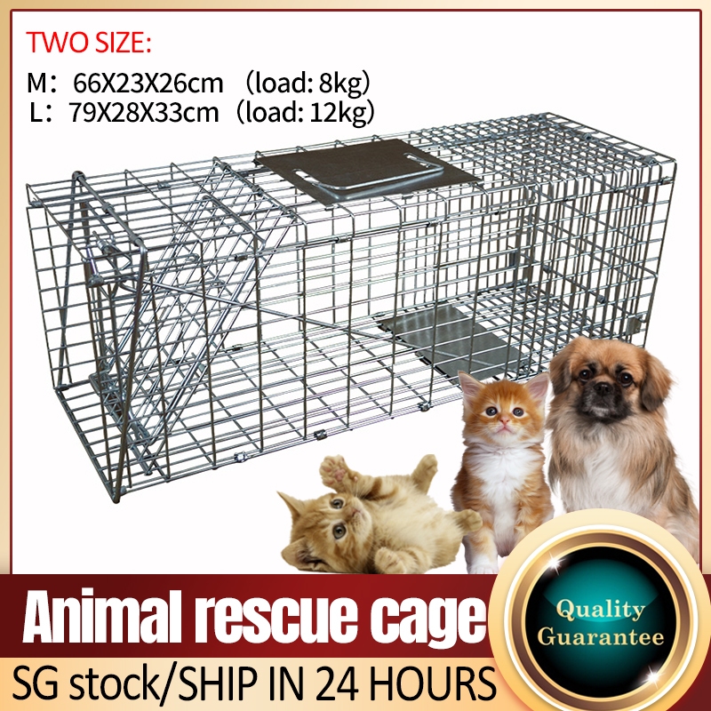 【SG Seller】Animal rescue cage 66/79cm Cat Trap Cage/Small Animal Metal ...