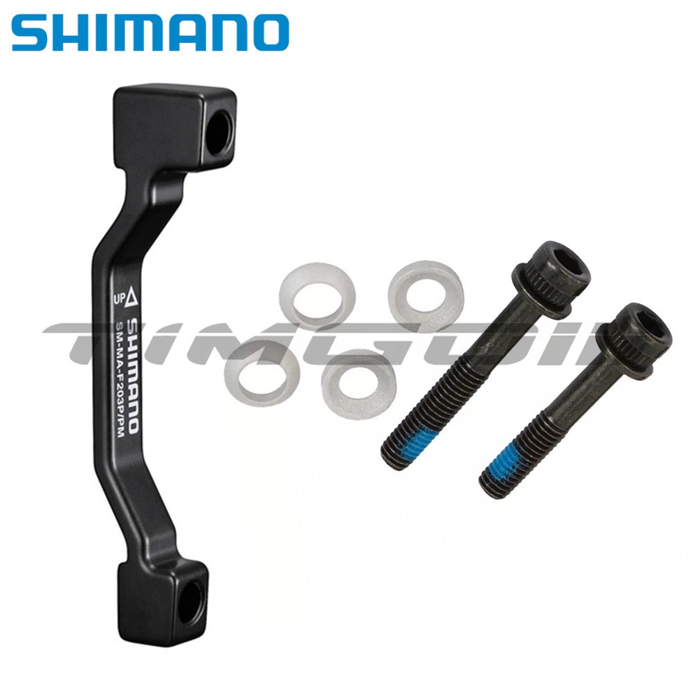 Shimano SM-MA-F203P/PM MTB Disc Brake Caliper 180mm Post Mount to 203mm Rotor PM-PM Adapter for ...