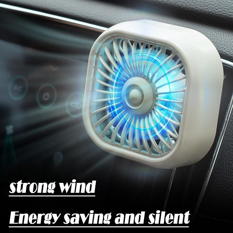 Mini Car Air Vent Booster Fan with Colorful Light Kipas Cool Rotatable ...