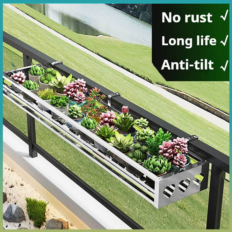 Parapet Hanging Flower Pot Stand Adjustable Stainless Steel Plant ...