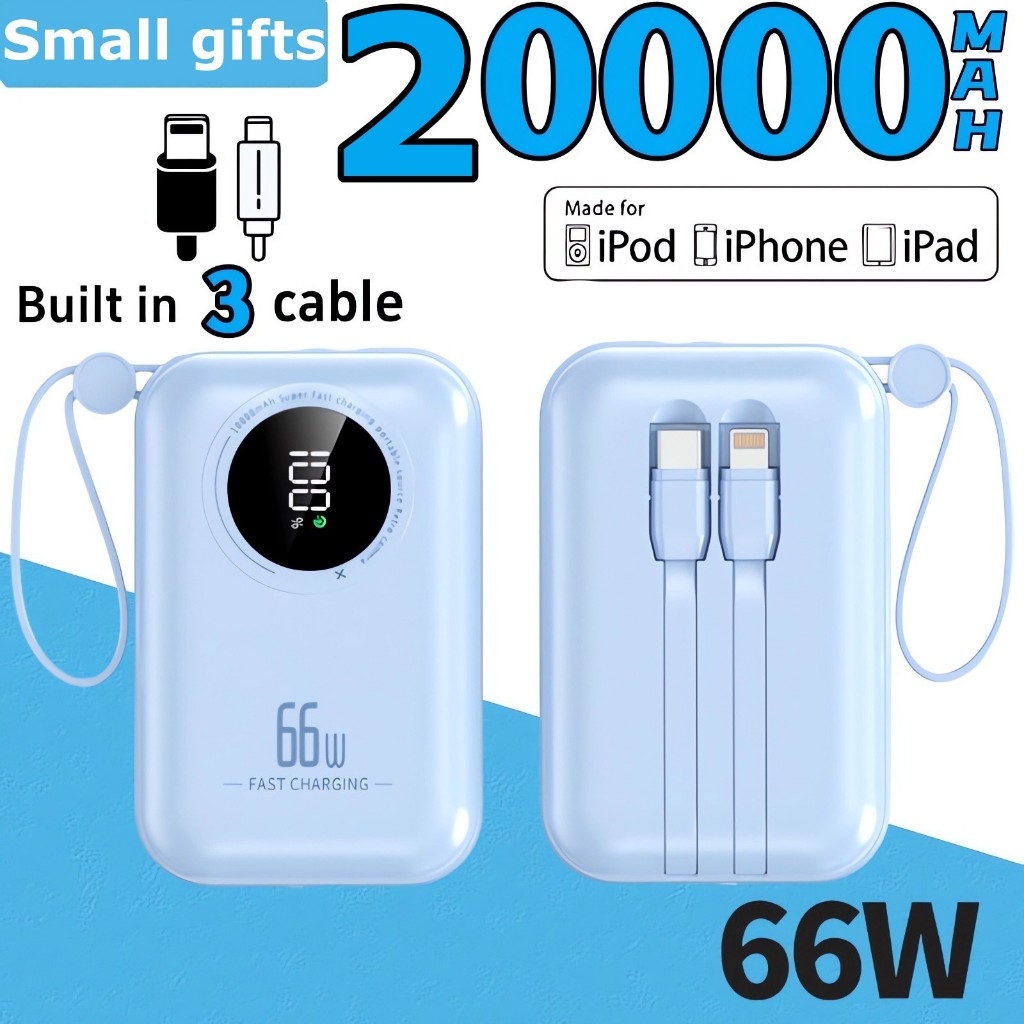 [FREE gift] 66W With 3 cable powerbank 20000mah USB variable hanging ...