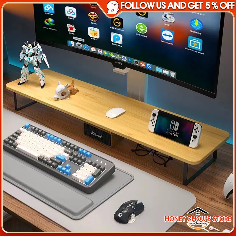 Desktop Monitor Stand Computer Stand Desk Organiser Shelf Monitor Riser ...