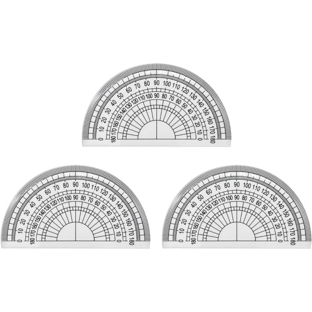 3pcs Clear Plastic Geometry Protractor 180 Degrees Ruler Protractors 4 ...
