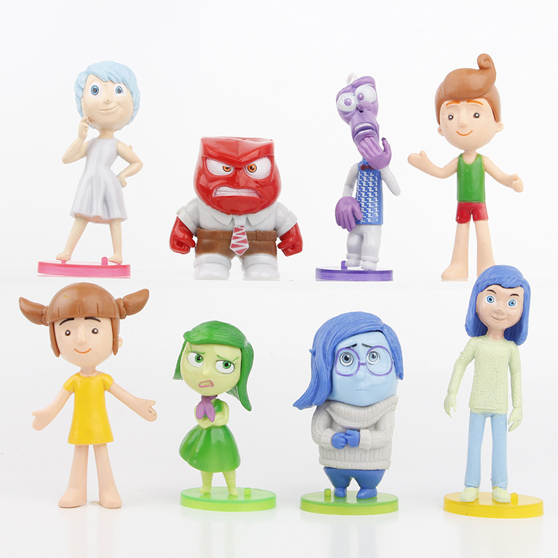 8Pcs/Set 5-6cm Anime Cartoon Movie Inside Out Figure Little Girl Joy ...