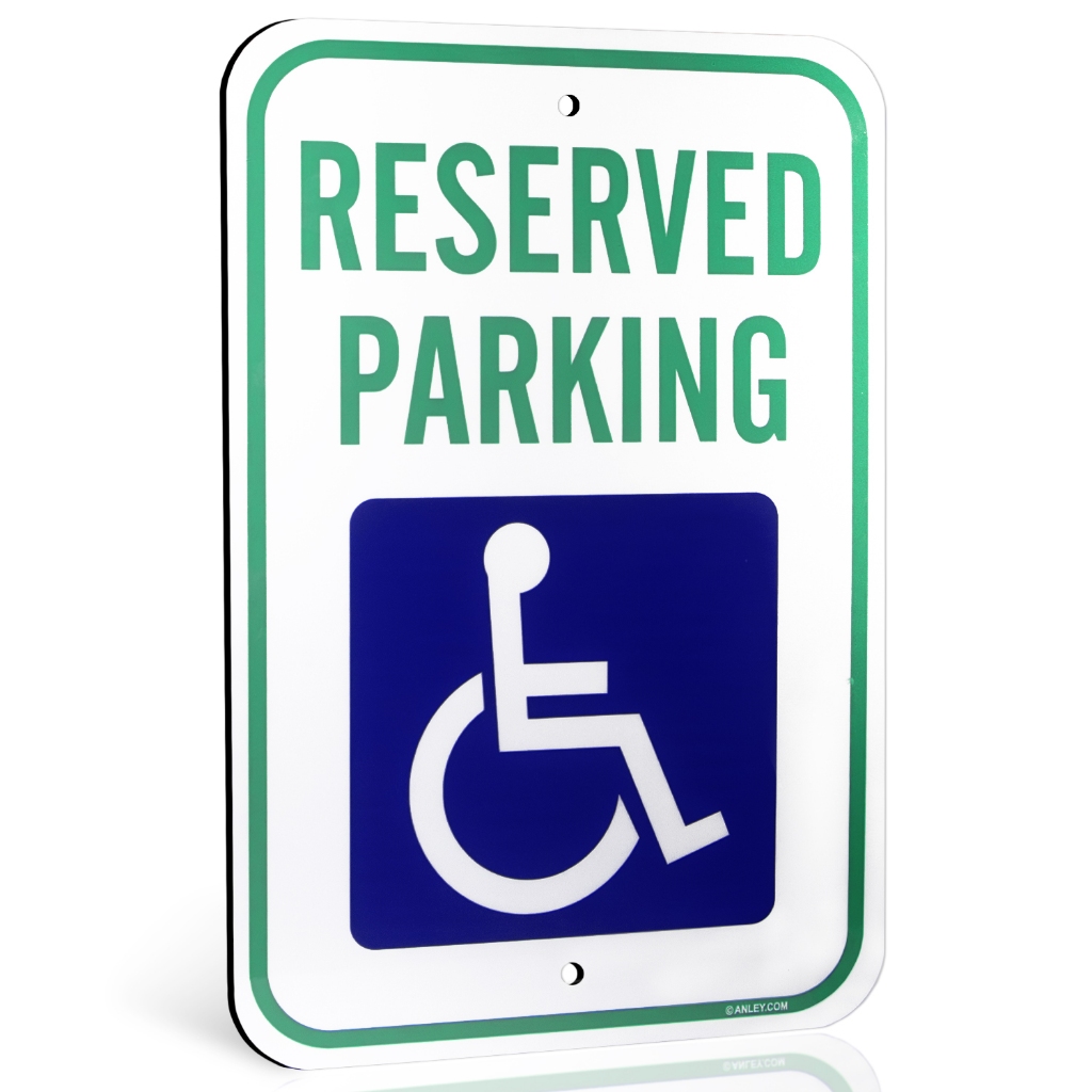 Anley Handicap Parking Sign 18 X 12 In - Reserved Parking Sign with ADA ...