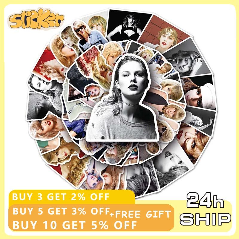 50pcs Taylor Swift Stickers For Water Bottle Laptop Luggage Diary DIY ...