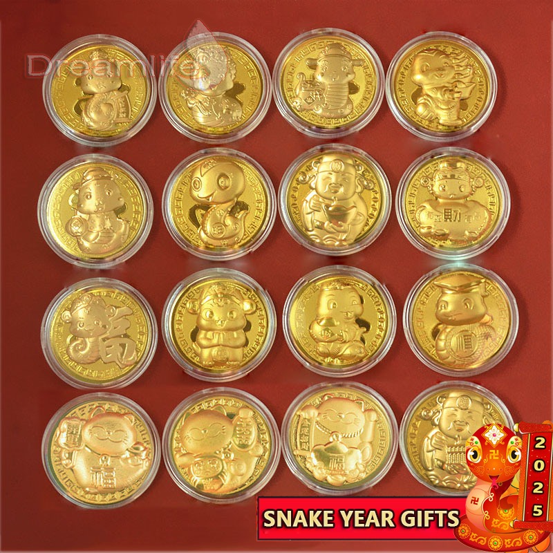 2025 Snake Year Coin Lucky Dollar Money Gold Foil Banknotes New Year ...