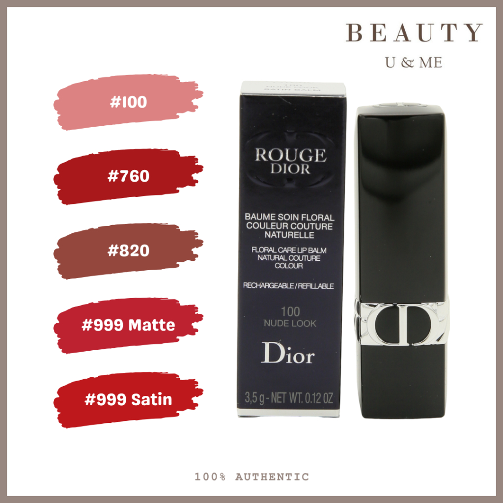 CHRISTIAN DIOR Rouge Dior Coloured Lip Balm 3.5g 100 / 820 / 999 Satin / 999 Matte | Shopee ...