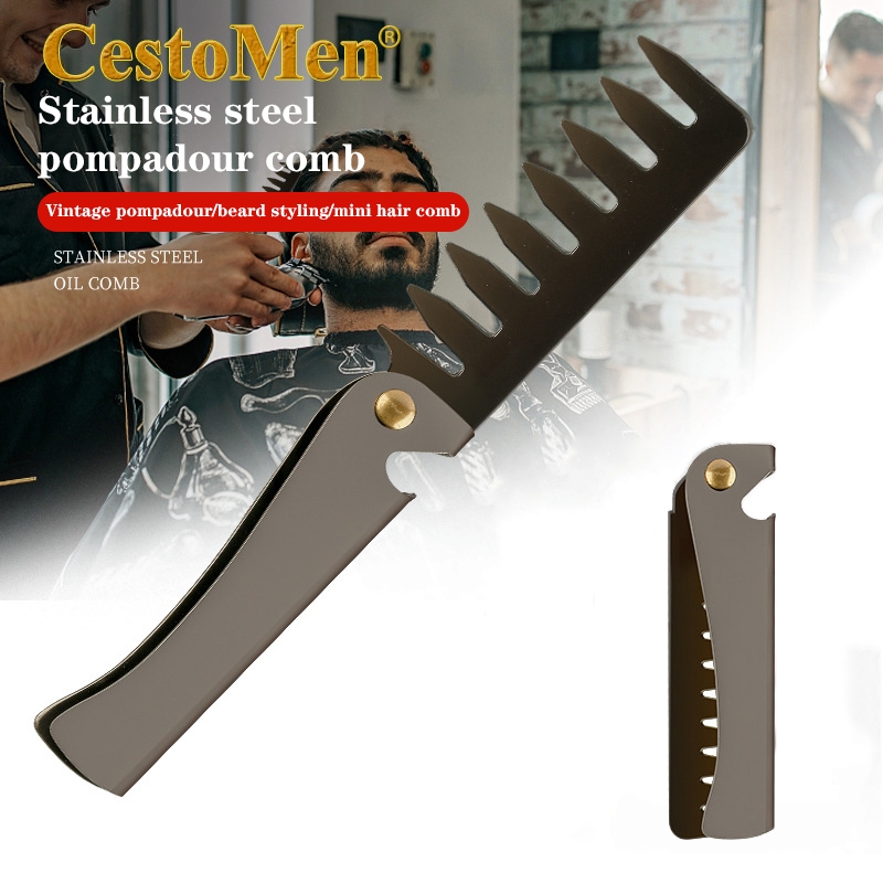 Stainless steel foldable comb is easy to carry and suitable for heavy ...