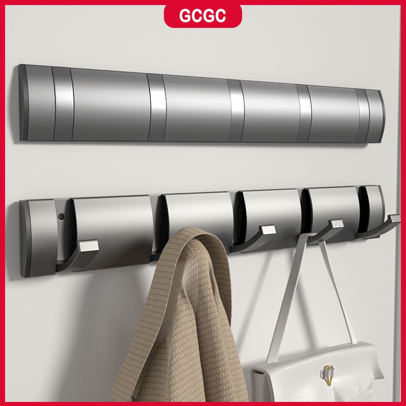 GC Bathroom wall storage hook folding hidden hook punch-free door ...