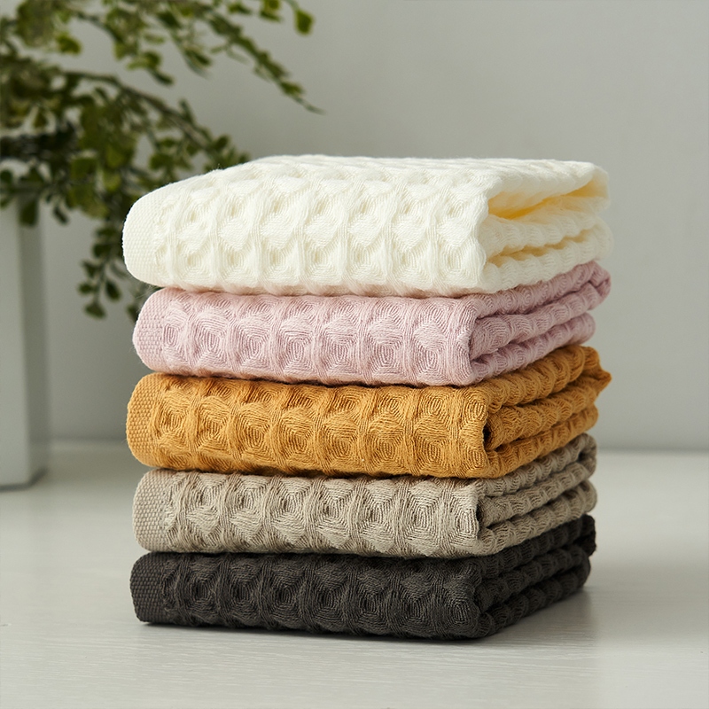 Japanese Style 100% Cotton Towel Super Absorbent Honeycomb Waffle Gauze ...