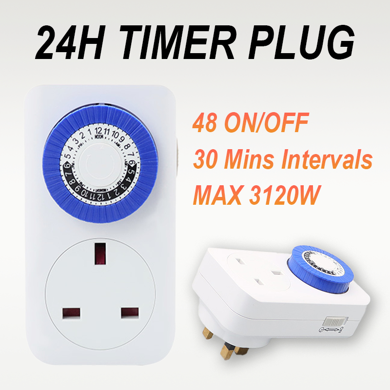 Timer Socket 24 Hour Cycle Timer Switch 13a High Power Safety Uk Plug Shopee Singapore
