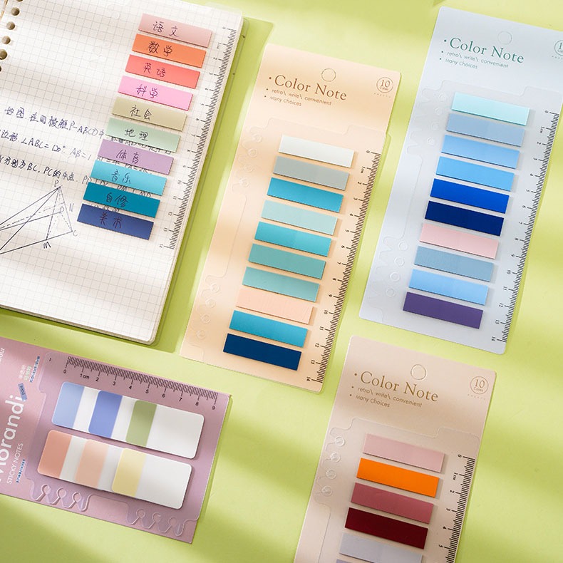 Retro Morandi Color Index Sticky Notes Loose-Leaf 200Pcs Colorful Memo ...
