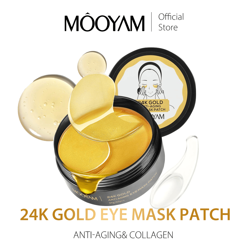 24K Gold Eye Treatment with 60 Under Eye Patches, Cooling Under Eye ...