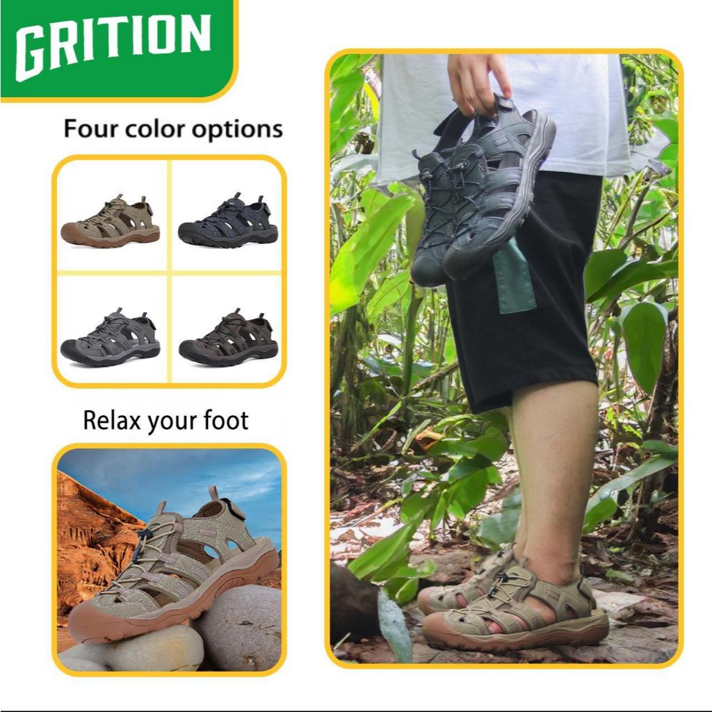 GRITION Men Sandals Outdoor Fashion Male Casual Hiking Trekking Non ...