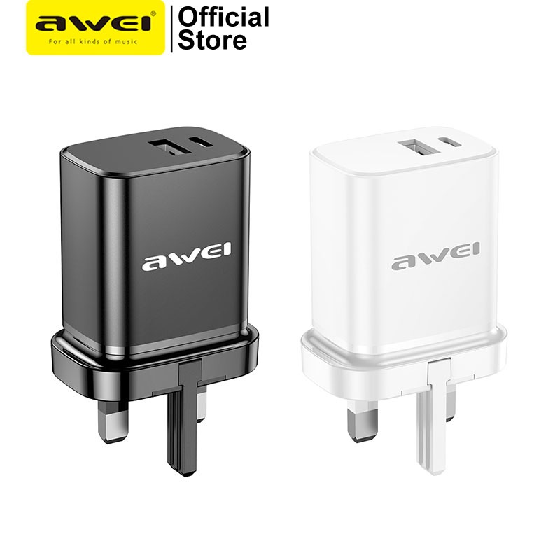 Awei PD39 20W Fast Charging GaN Charger Type C USB Adapt Plug ...