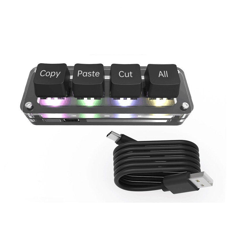 Mini 3/4-Key Select All Cut Copy Paste Macro Pad Ctrl A X C V Shortcut ...