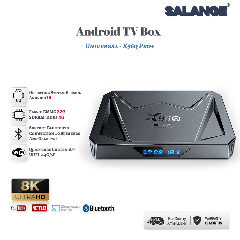 Salange X96q Pro+ Android 14 Smart Tv Box Allwinner H728 Octa Core 2.4G ...