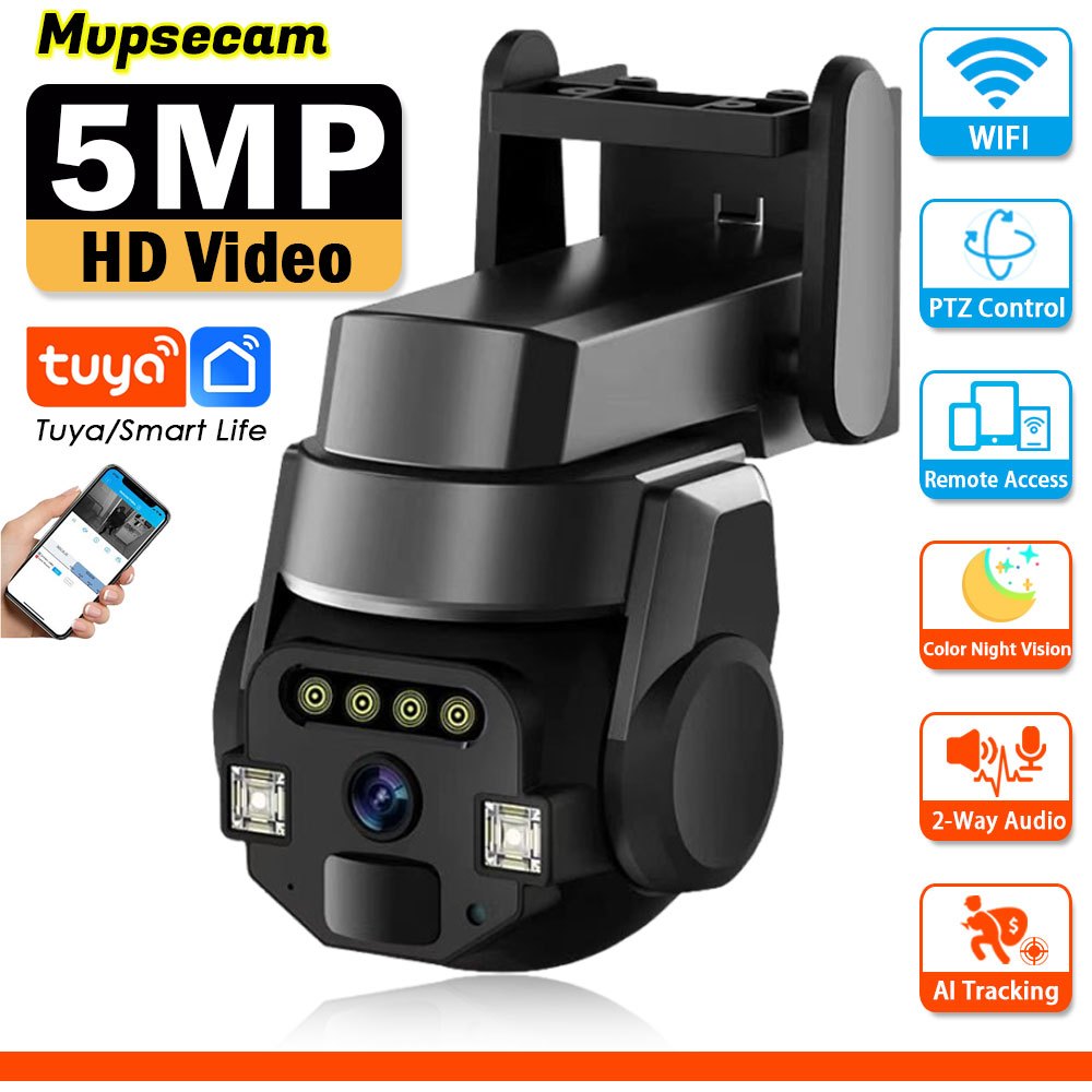WIFI PTZ Camera Wireless CCTV Outdoor 5MP HD Video Surveillance IP ...