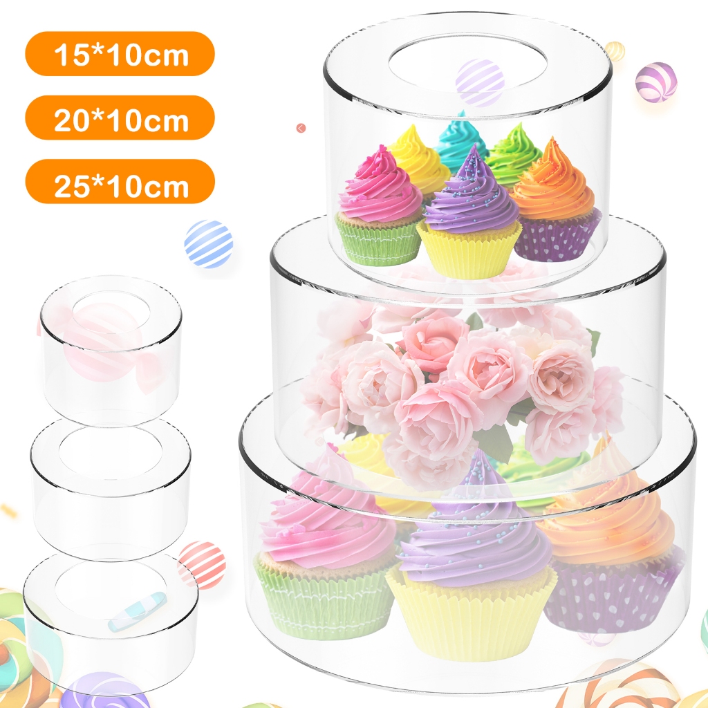Acrylic Fillable Cake Stand Clear Cake Riser Cylinder Cupcake Stand ...