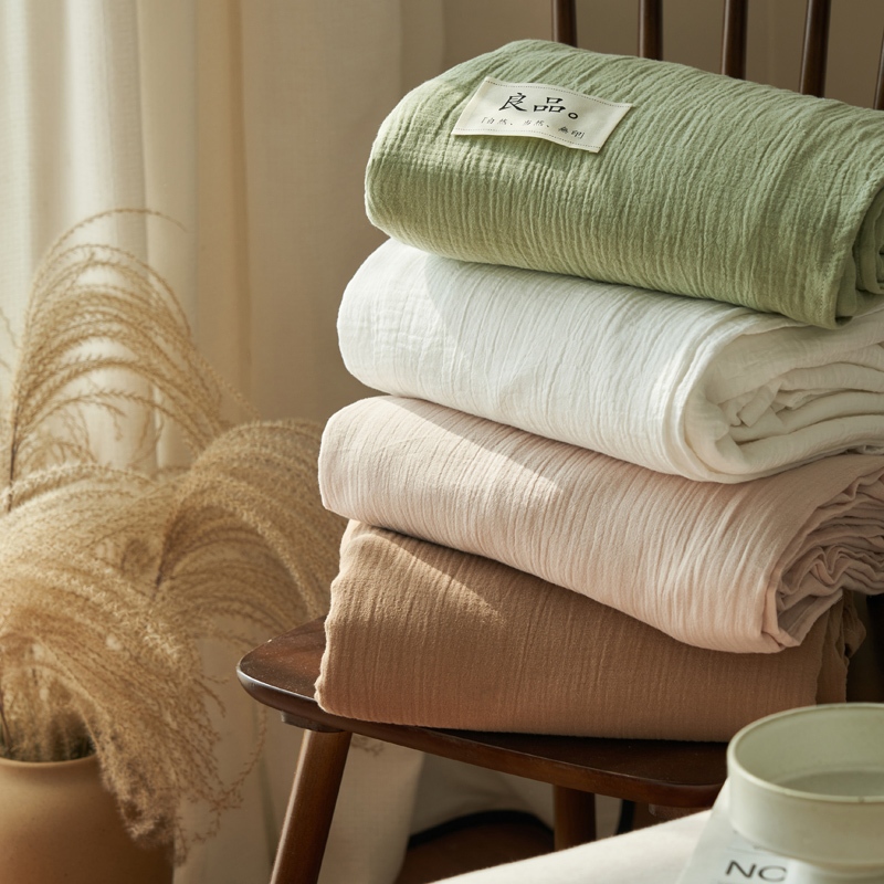 Japanese Style 100% Cotton Double Yarn Towel Blanket Flat Bedsheet ...