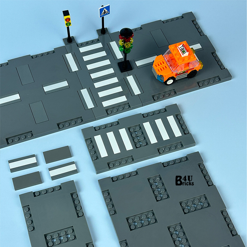 Road Base Plate Building Blocks Set, MOC City Street Architecture ...
