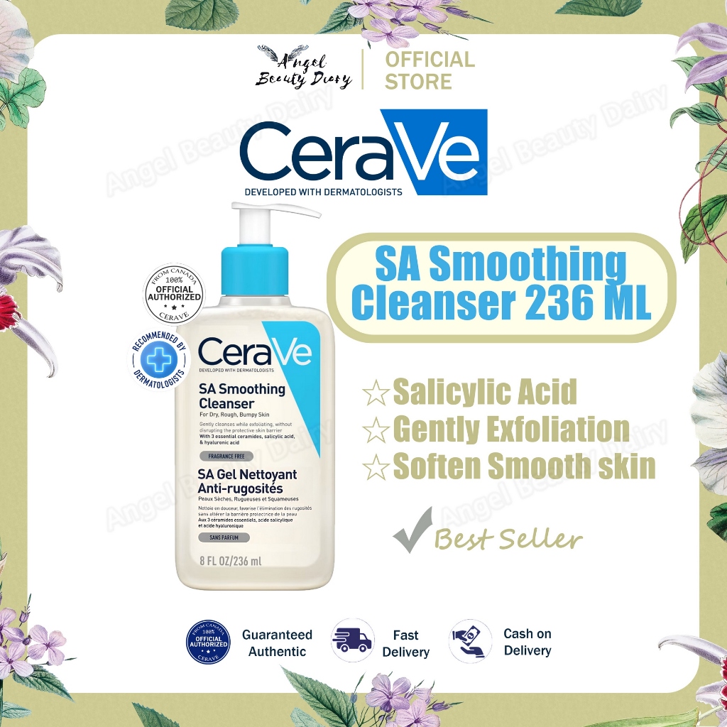 Cerave SA Smoothing Cleanser For Dry, Rough, Bumpy Skin-236ML | Shopee ...