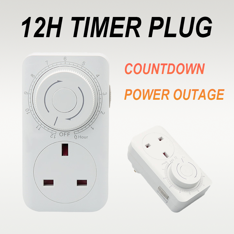 12 hour countdown mechanical timing socket 3120W high-power UK timing ...