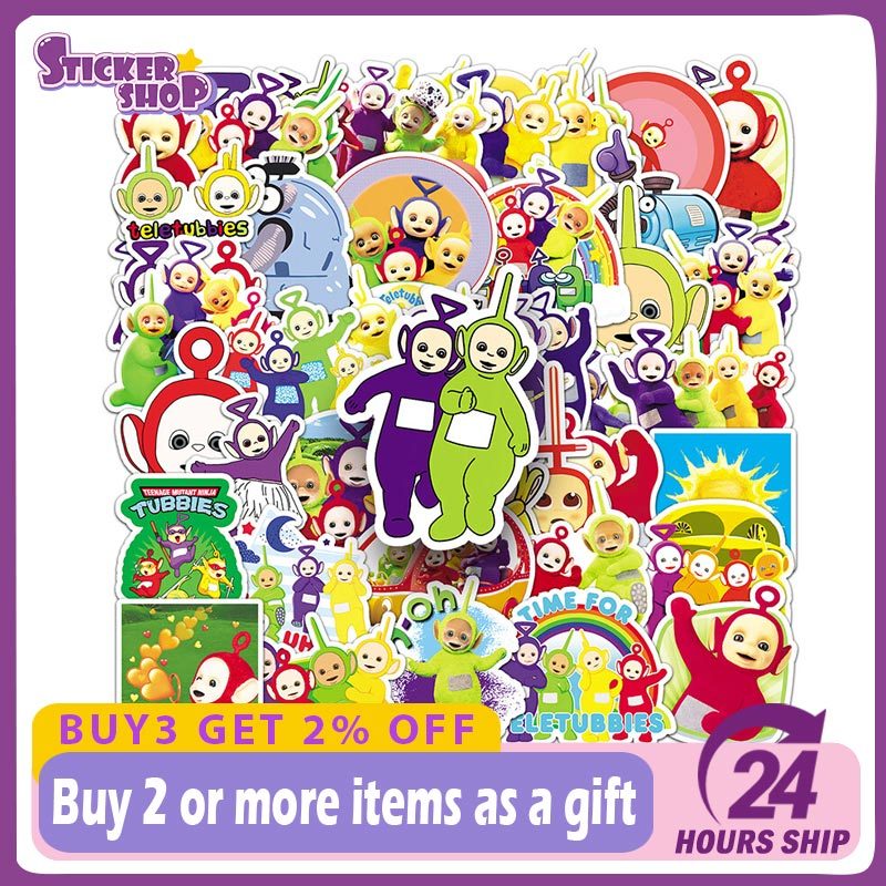 50PCS Animated Film Teletubbies Sticker Waterproof Cartoon Sticker Cute ...