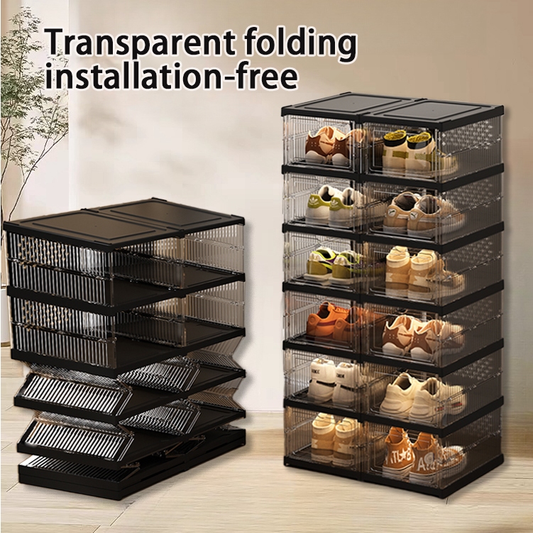 【SG STOCK】Folding shoe rack/1/3/6-layer shoe storage box/Organiser ...