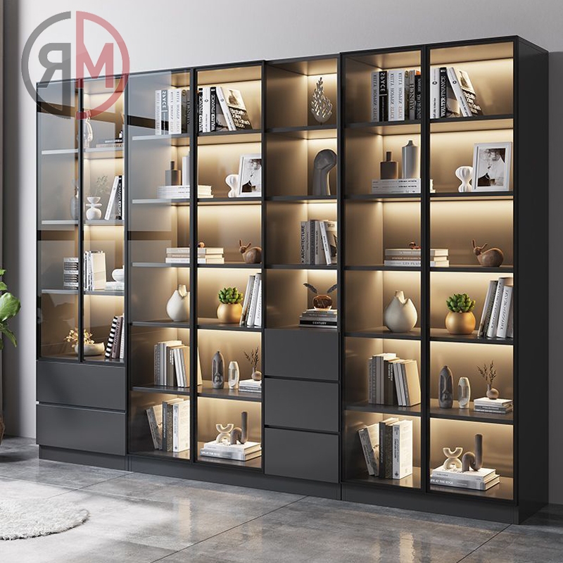 Display Cabinet Glass Door Combination Storage Cabinet Living Room ...