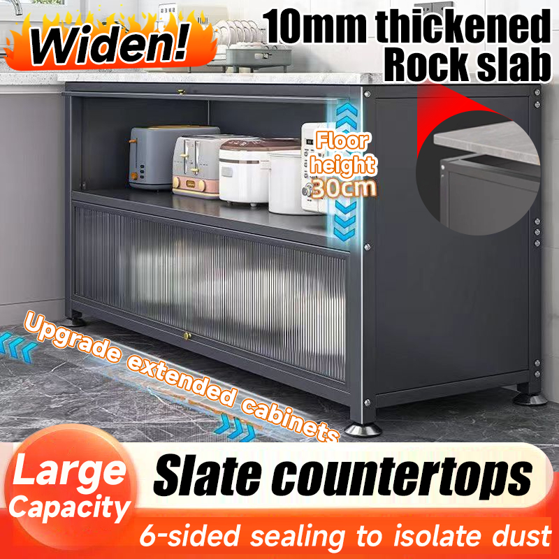 HOOA【SG Local Seller 】Thickened Rock Slab Kitchen Storage Cabinet With ...