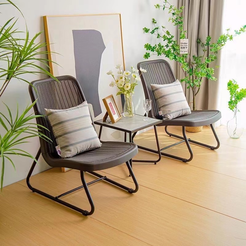 Balcony Table Chair Three-Piece Set Balcony Rattan Chair Influencer ...