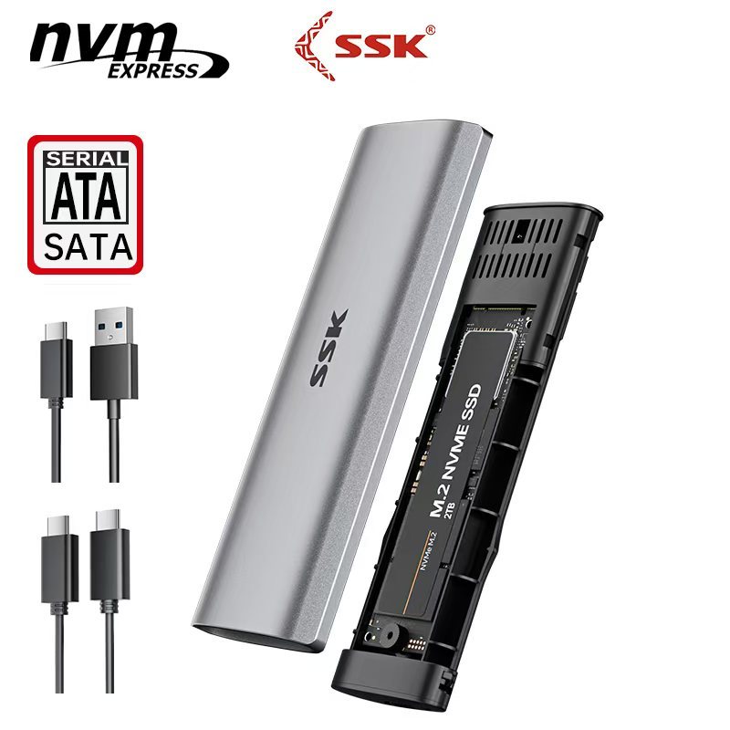 SSK M.2 SSD Enclosure NVME Enclosure 10Gbps USB 3.2 Gen2 2242 2260 2280 SSD Enclosure | Shopee ...