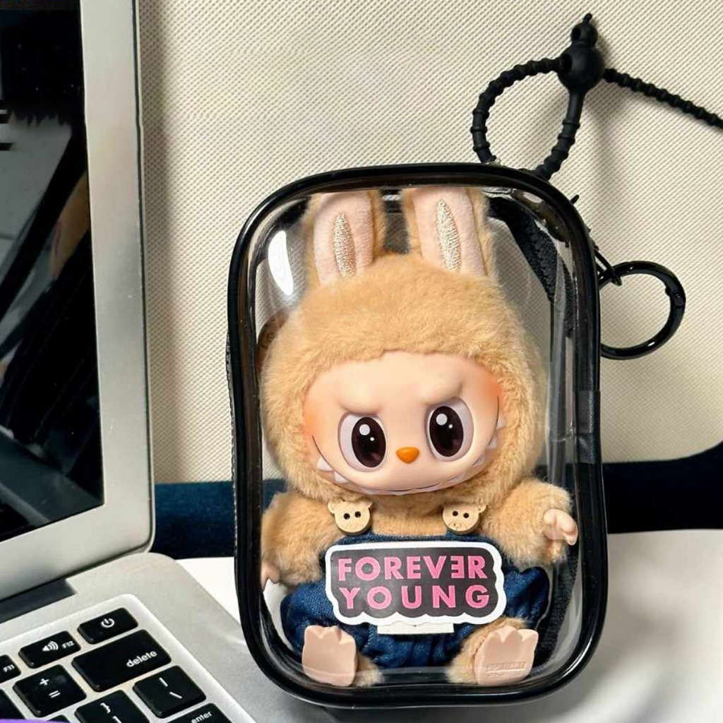 Labubu V2 HD Thickened Doll Display Bag Protective Case Double Zipper ...