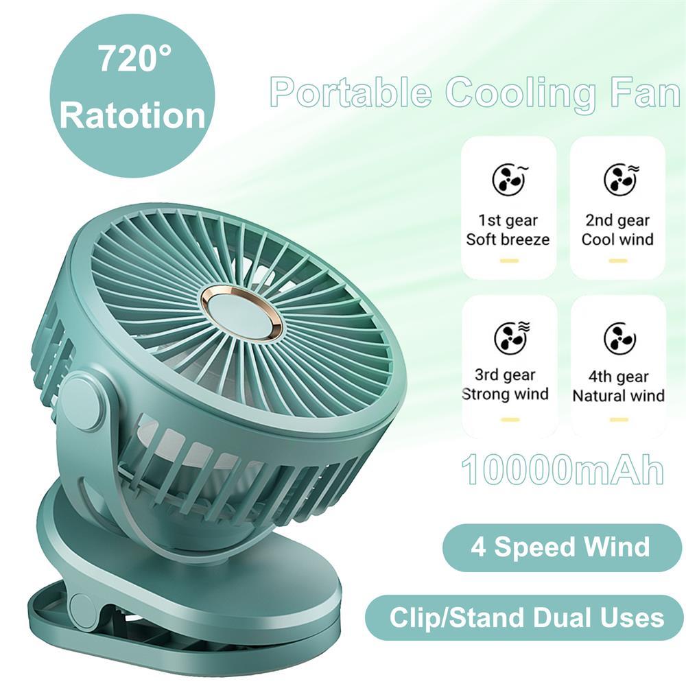 [Ready Stock] Fan Portable 10000mAh Chargeable Clamp Fan 720° Rotation ...