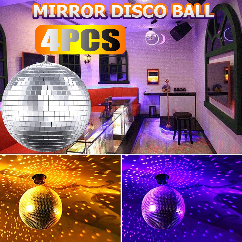 4PCS Glass Mirror Balls Reflective Glass Rotating Mirror Ball Hanging ...
