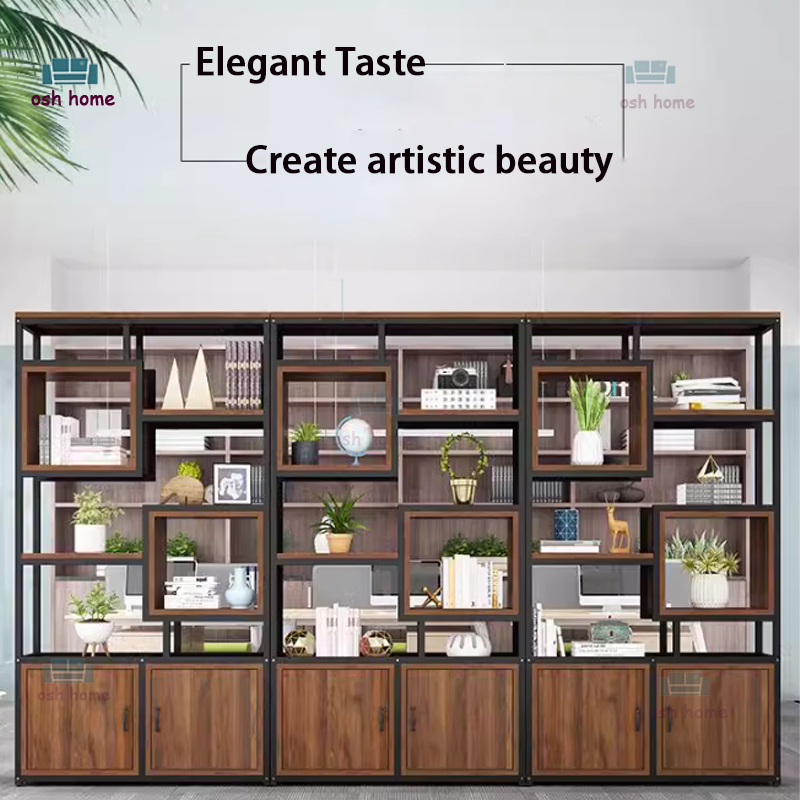OSH Screen Paron Shelf Office Boohelf Nordic Iron Hollow or Decoration ...