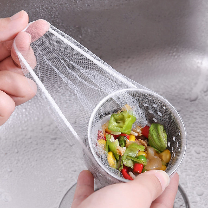 100pcs Kitchen Sink Net Filter Sink Basket Bag Drain Strainer Filter ...