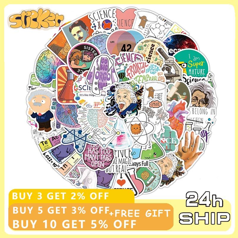 100PCS Science Physics Chemistry Lab Stickers for DIY Luggage Laptop ...